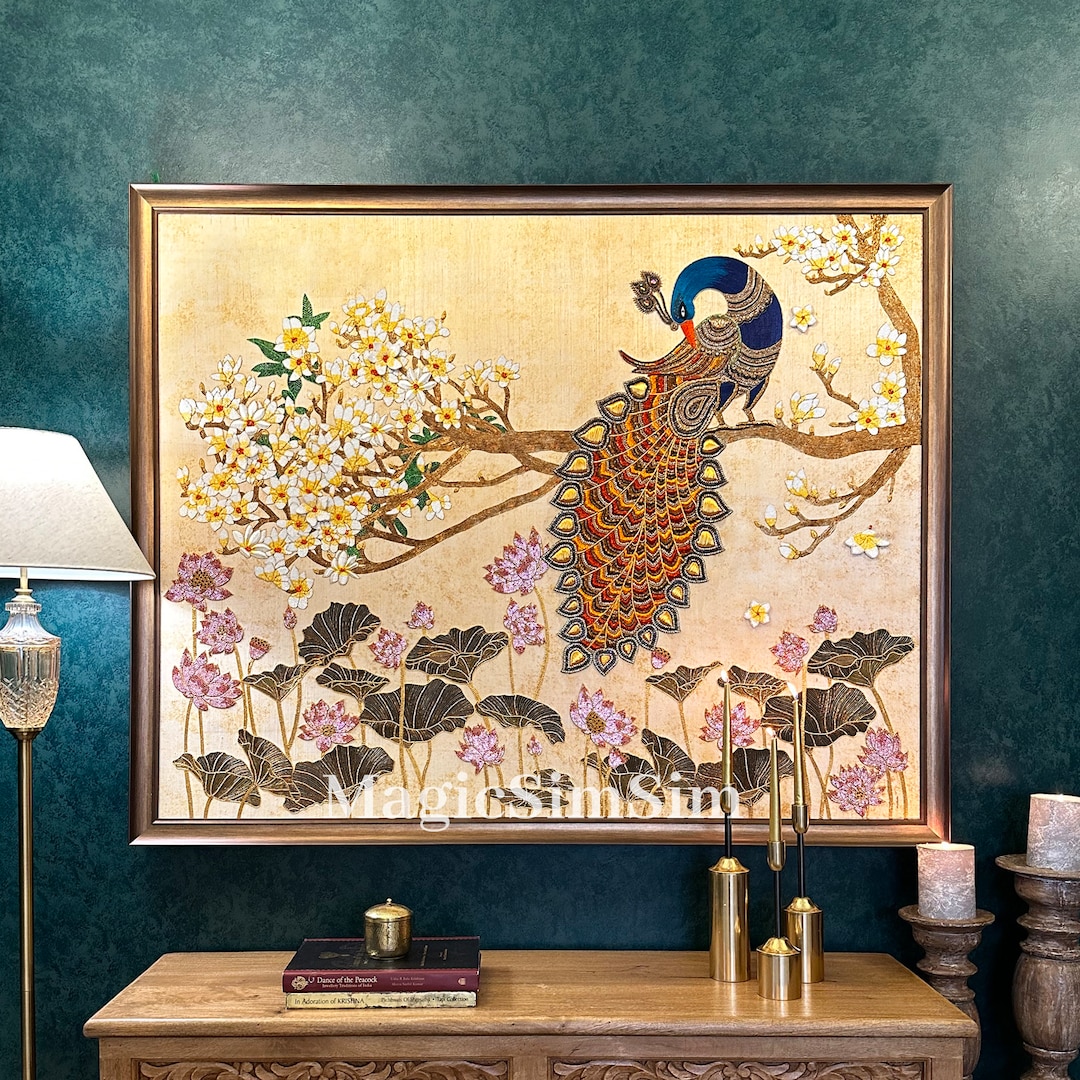 Buy Precious Bejewelled Artwork Mayura in Champa Forest Made With Age ...