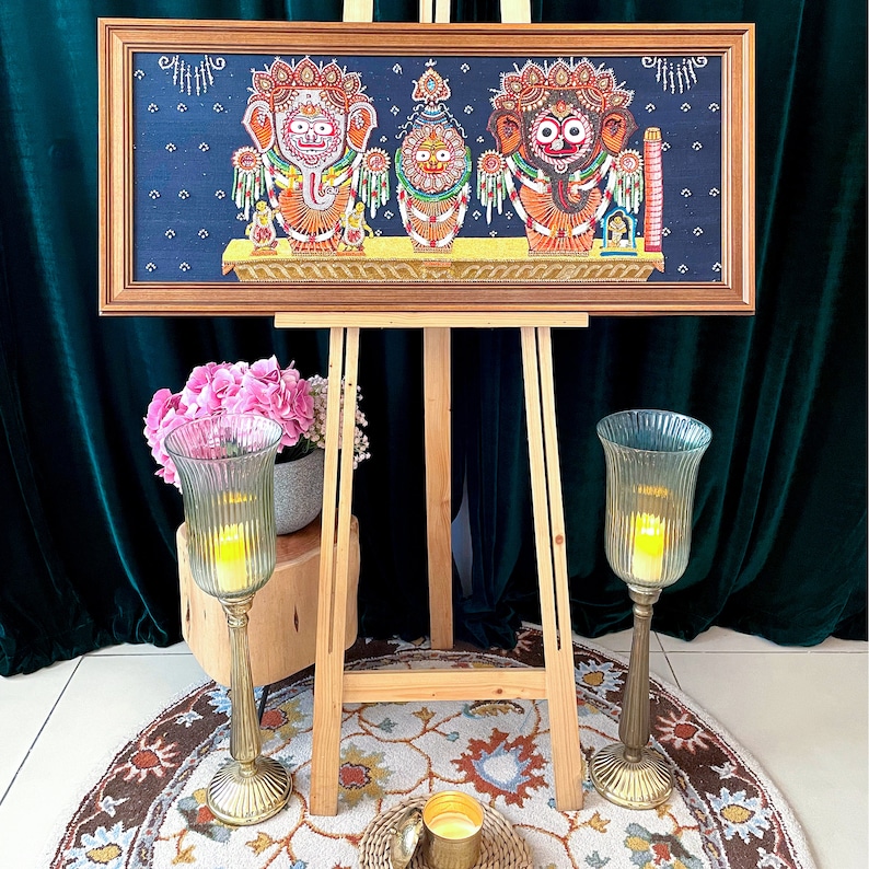 Lord Jagannath Baladev and Subhadra Bejewelled Handmade Artwork for ...