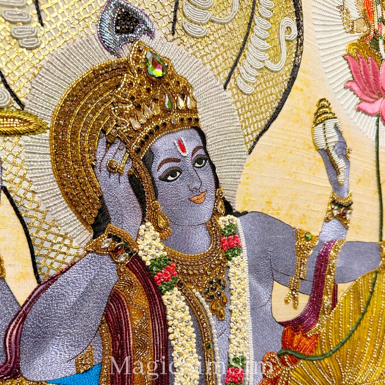 Ananthasayanam Lord Vishnu With Goddess Sridevi Bhudevi & Lord Brahma ...