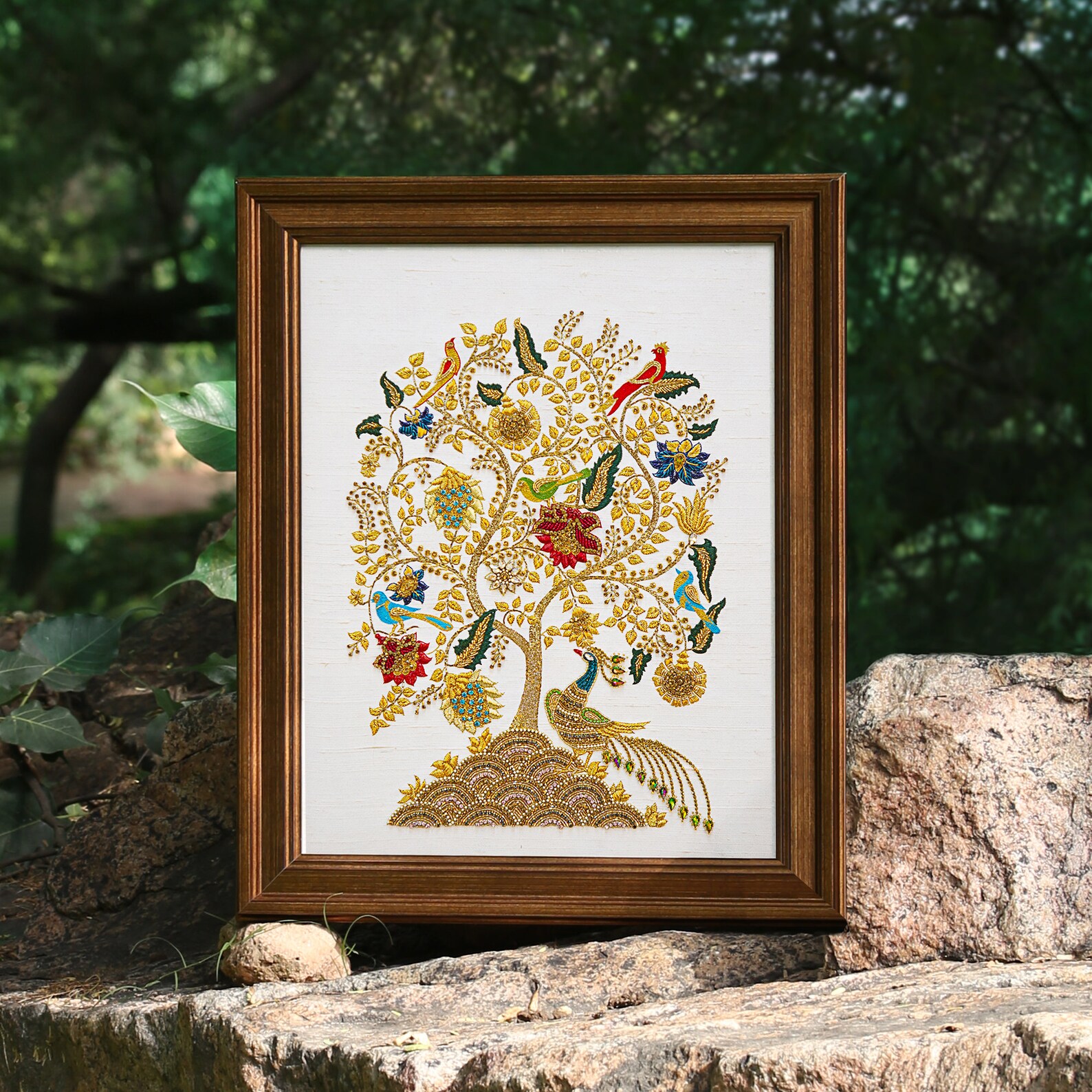India Wall Art of Kalpataru Tree of Life Embroidery & - Etsy