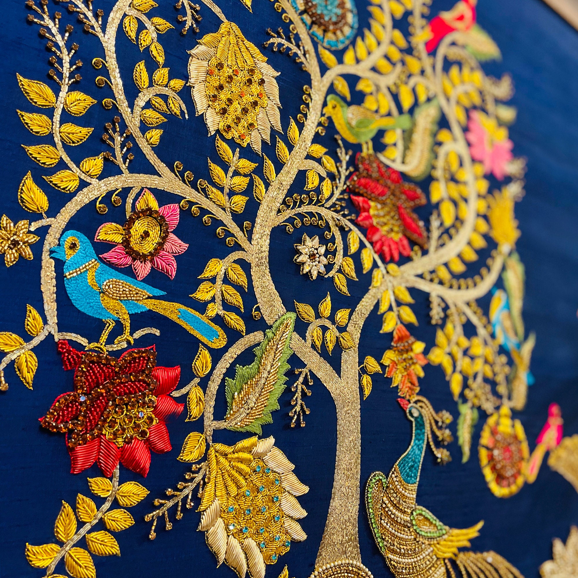 Original Handmade tree of Life Artwork on Raw Silk Fabric - Etsy