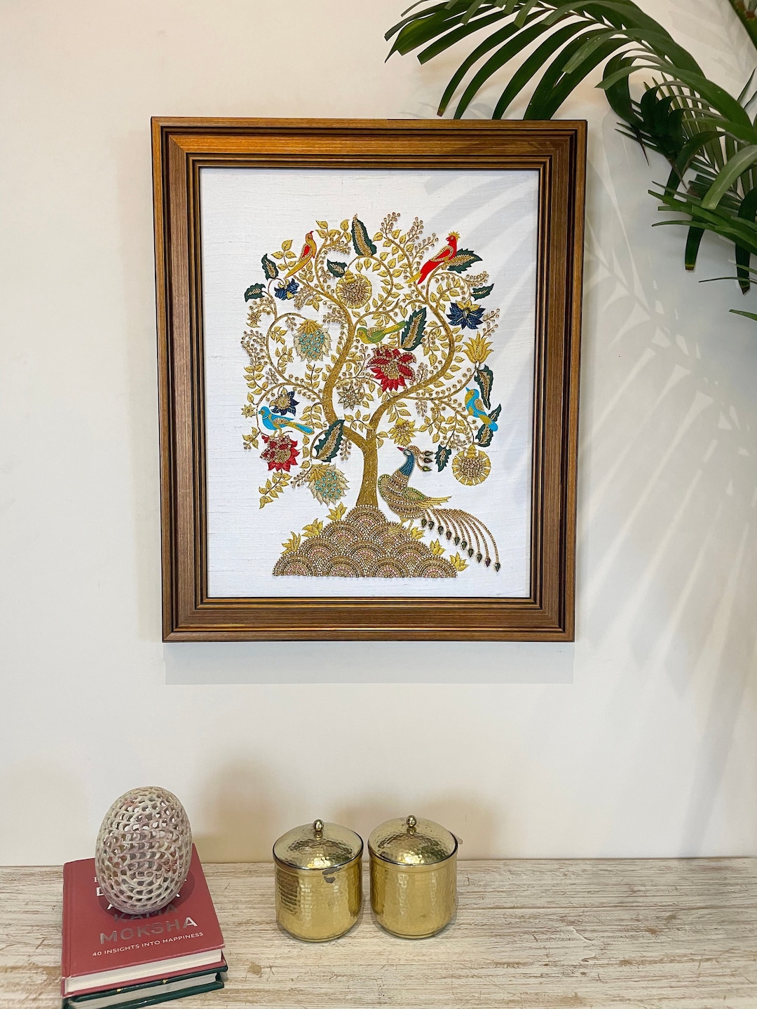 India Wall Art of Kalpataru Tree of Life | Embroidery & Needlepoint ...