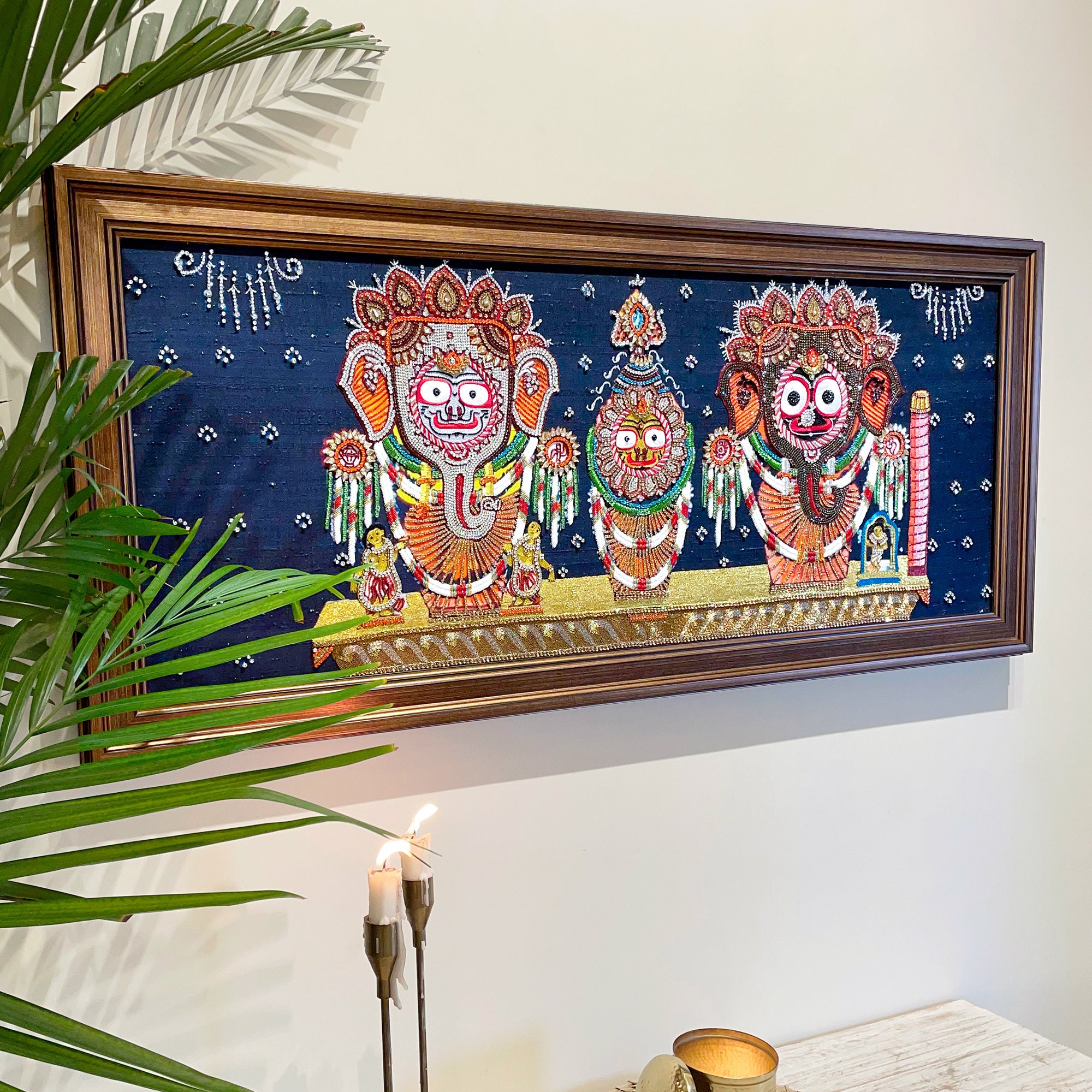Lord Jagannath Baladev and Subhadra Bejewelled Handmade Artwork for ...