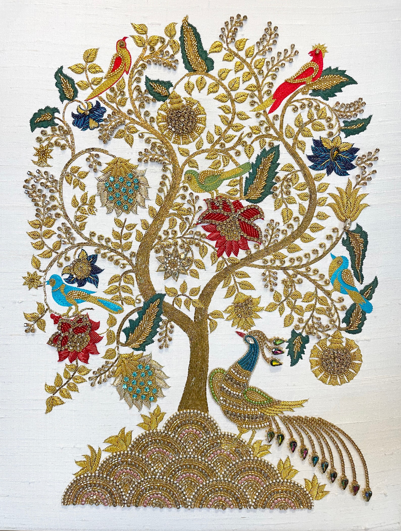 India Wall Art of Kalpataru Tree of Life Embroidery & - Etsy
