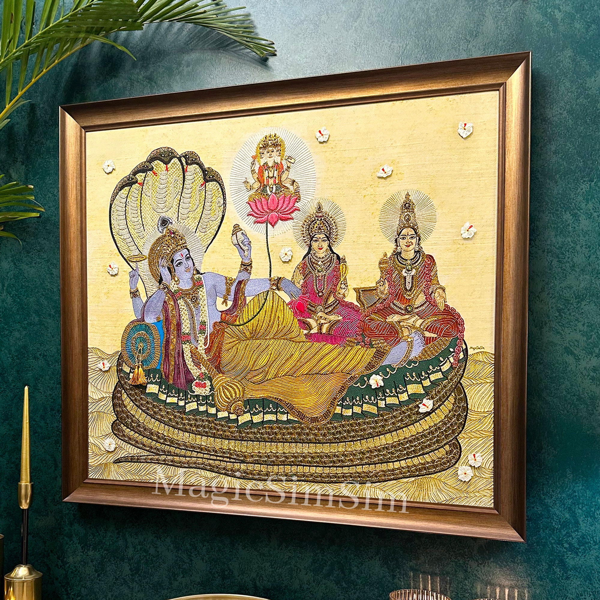 Ananthasayanam Lord Vishnu With Goddess Sridevi Bhudevi & Lord Brahma ...