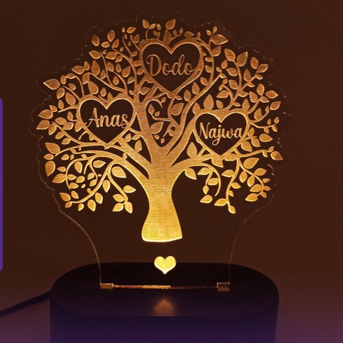 3D LED Light / Lamp Base Box Lasercutting File svg Dxf - Etsy