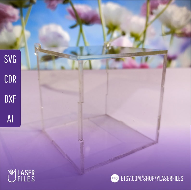 Box With Integrated Hinge Lid 2 Sizes Clear Acrylic SVG Dxf Ai Cdr ...