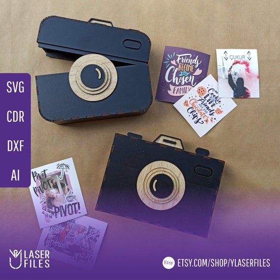 Camera-shaped Box Laser Cutting File dxf Ai Cdr Svg - Etsy UK