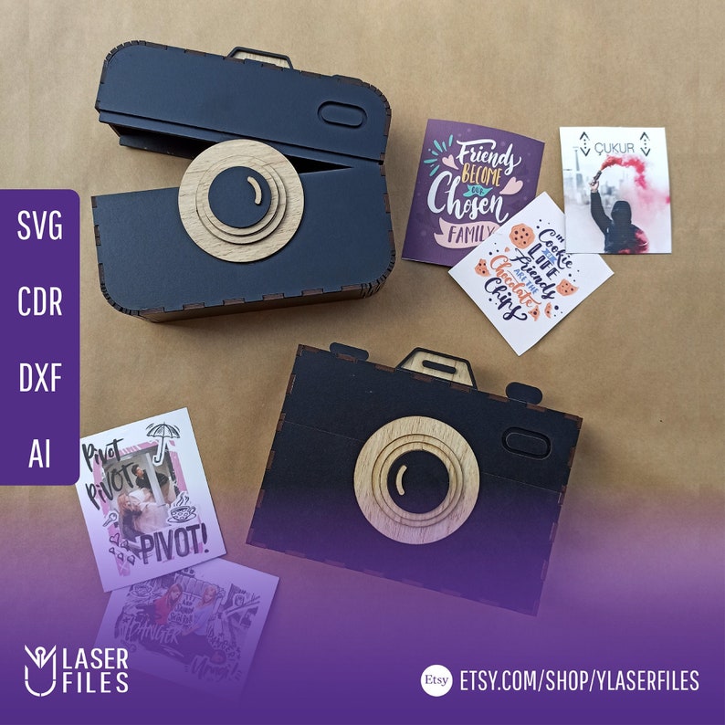 Camera-shaped Box Laser Cutting File dxf Ai Cdr Svg - Etsy