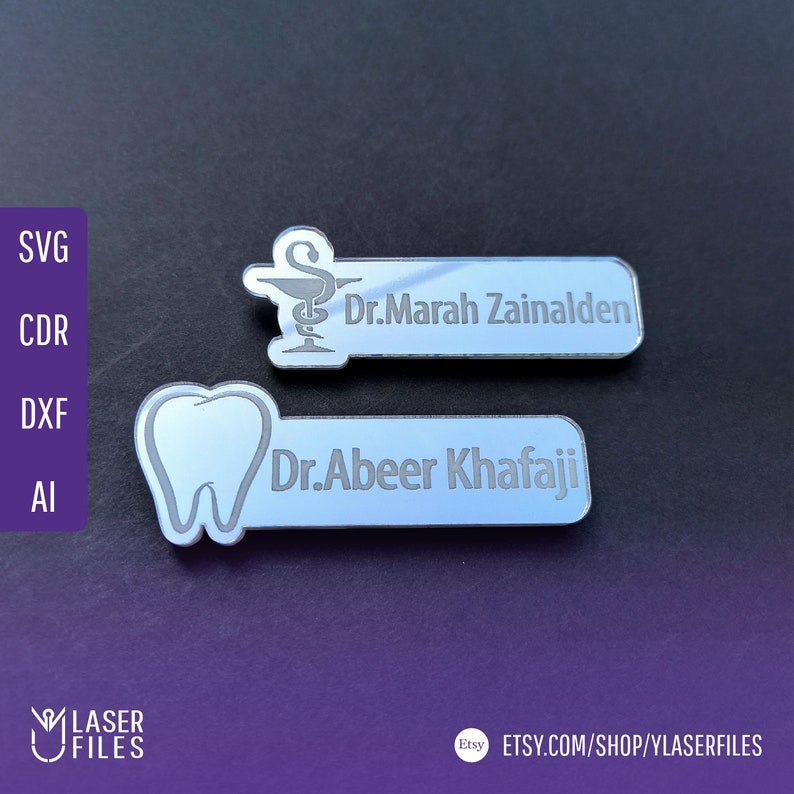 16 Name Tag Pins / Labels / Badges Collection SVG DXF Cdr Ai - Etsy