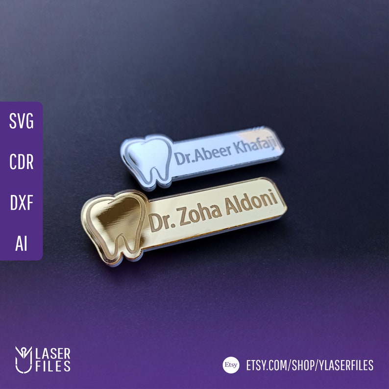 16 Name Tag Pins / Labels / Badges Collection SVG DXF Cdr Ai - Etsy