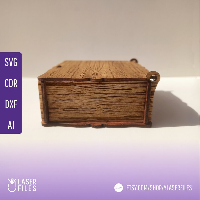 Simple Gift Box With Integrated Hinge Lid and Realistic Plywood Pattern ...