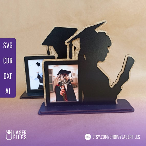 Graduation Photo Frame M&F With Bases SVG Dxf Ai Cdr Laser - Etsy