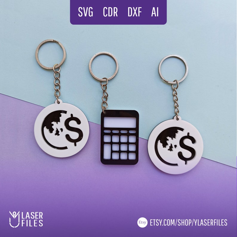 Professions SVG Ai Cdr Dxf Pdf Key Chain Laser Cutting File 9 Pack/set ...