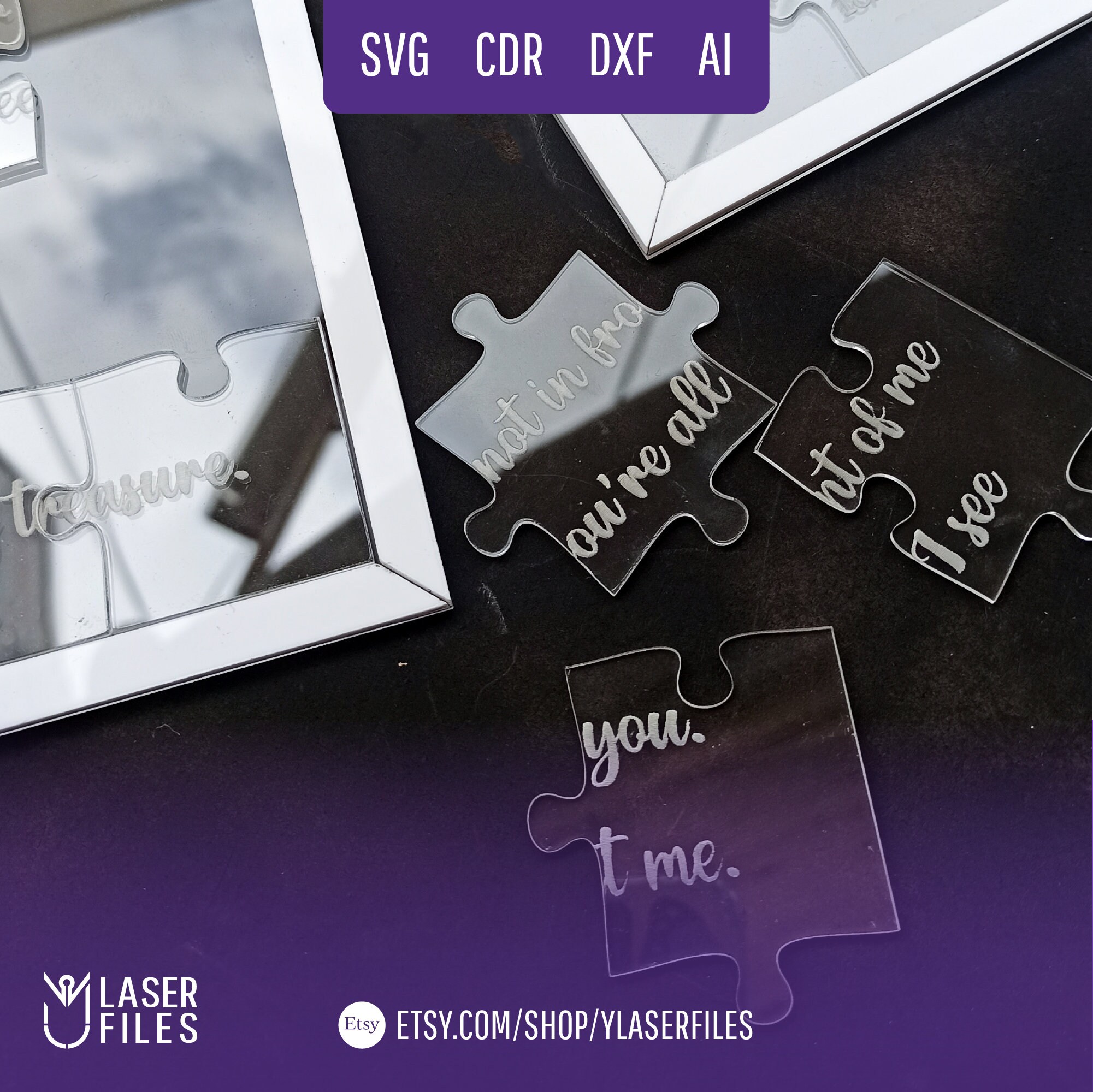 Custom Love Letter Puzzle With Frame Laser Cutting Design File SVG Ai ...