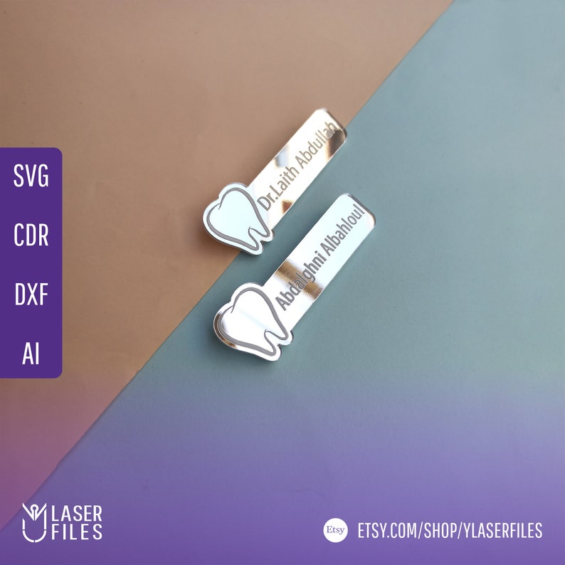 16 Name Tag Pins / Labels / Badges Collection SVG DXF Cdr Ai Laser ...