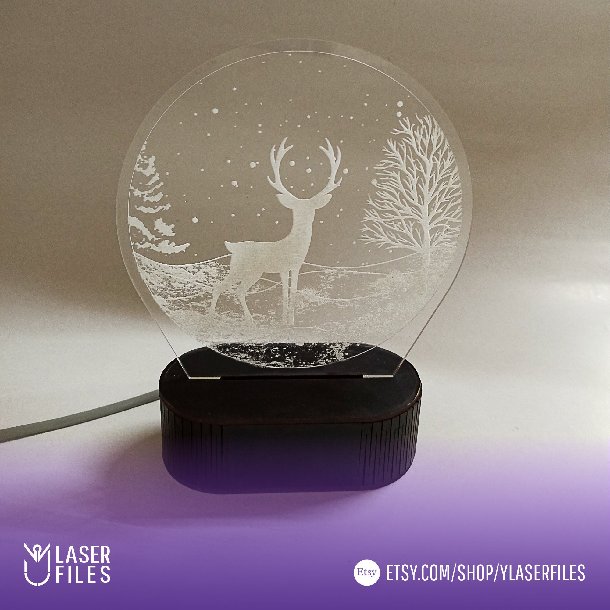 3D LED Light / Lamp Base Box Lasercutting File svg Dxf - Etsy Canada