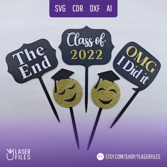Graduation Photo Props Collection SVG DXF Pdf Ai Cdr - Etsy