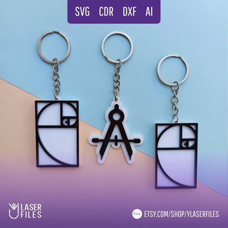 Professions SVG Ai Cdr Dxf Pdf Key Chain Laser Cutting File 9 Pack/set ...