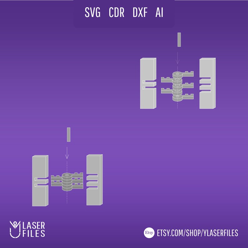 Rotating/turning Photo Frame 3 Frames Adjustable SVG Ai - Etsy