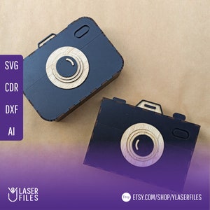 Camera-shaped Box Laser Cutting File dxf Ai Cdr Svg - Etsy