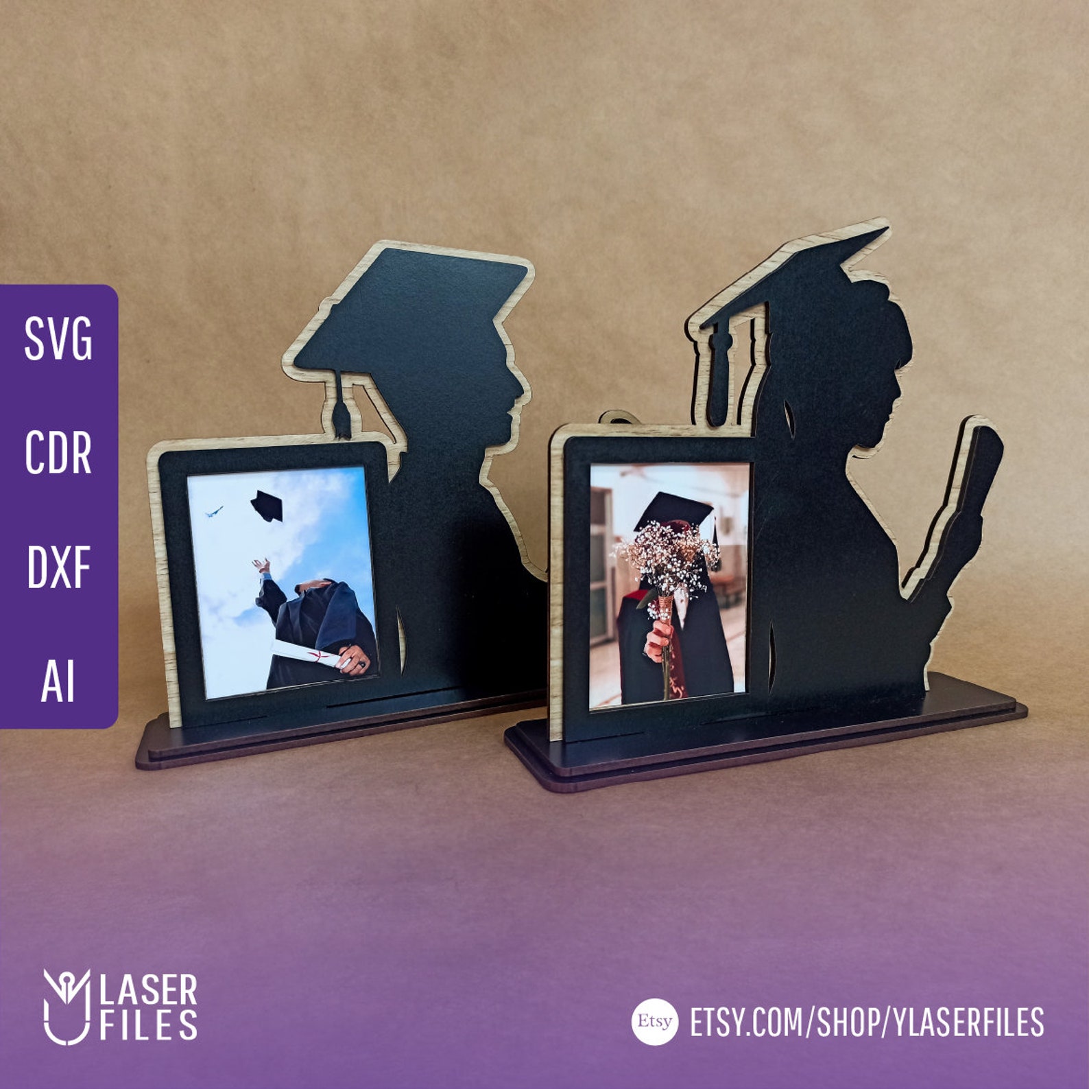 Graduation Photo Frame M&F With Bases SVG Dxf Ai Cdr Laser - Etsy Canada