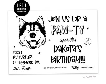 Husky Invitation | Etsy