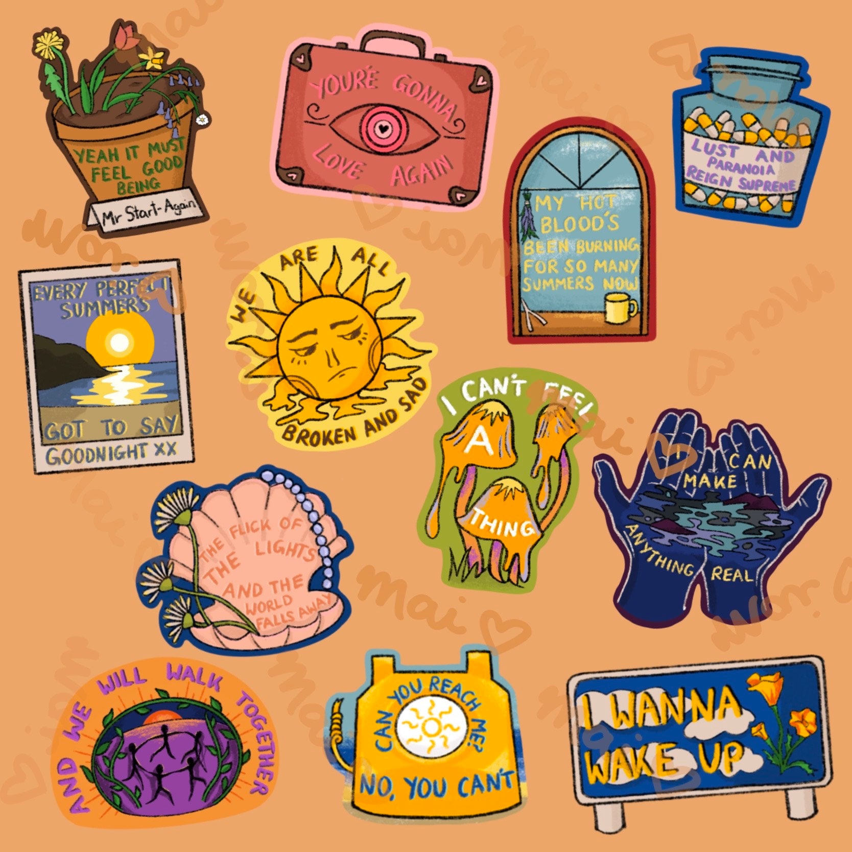 STICKERS | Lorde 'solar Power' Album Lyric Inspired 12 Pack - Etsy