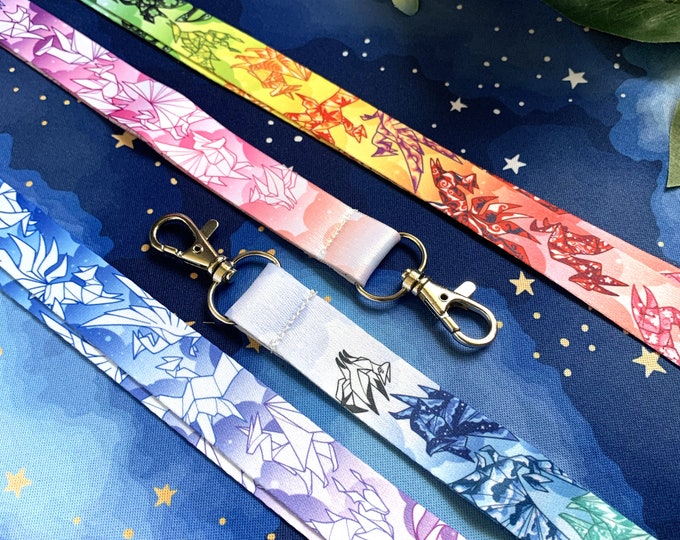 Origami Dragons and Yokai Lanyards || Lobster Clasp, Fantasy, Mythical ...