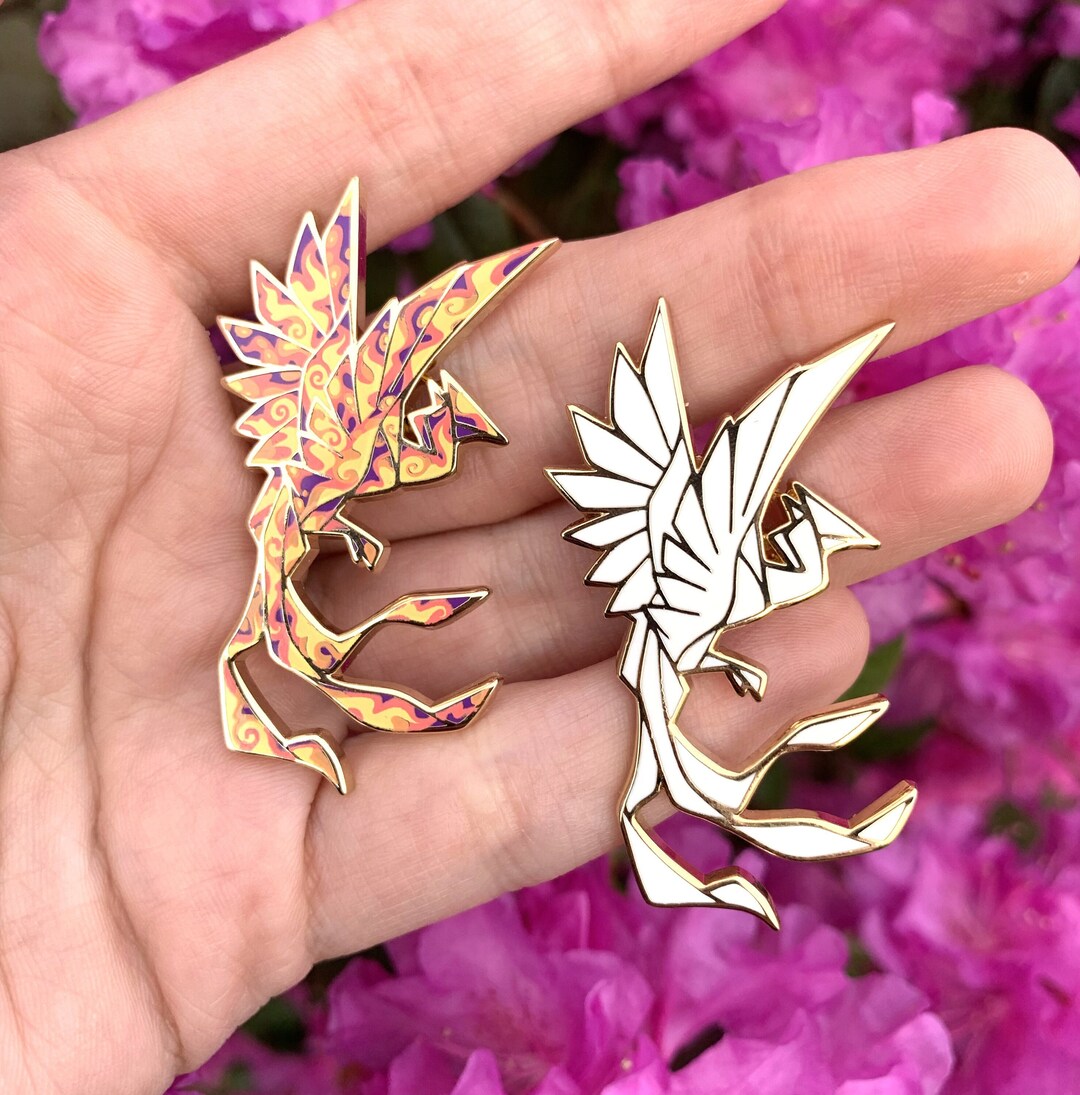 Origami Paper Phoenix "swirling Fire" Hard Enamel Pin | Lapel Pin, Pin ...