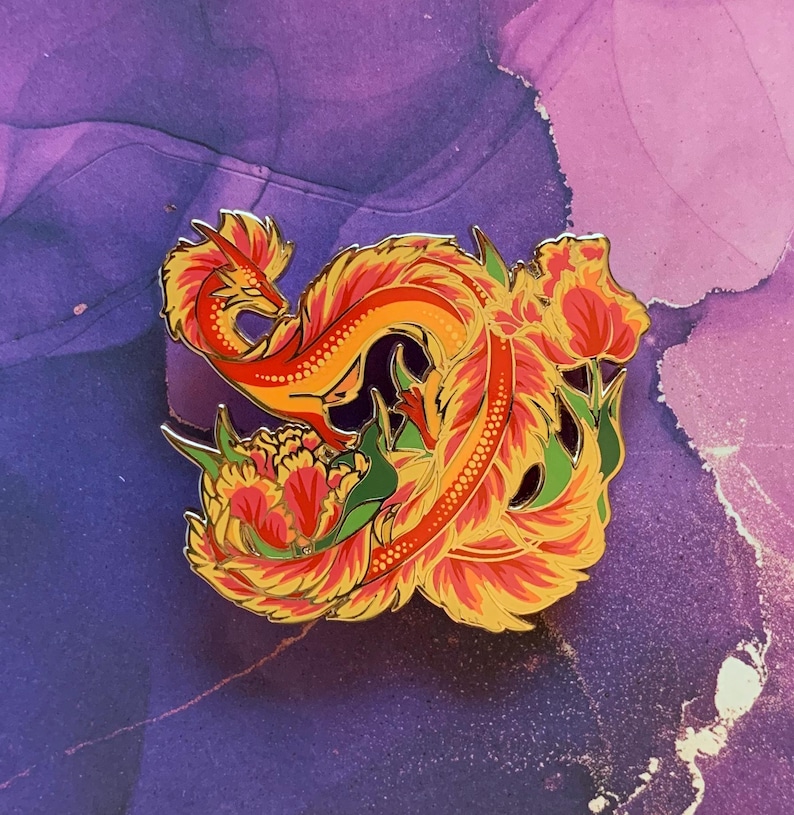 Dragon Enamel Pin Tulip 'avignon Parrot' | Dracoflora Flower Dragon ...