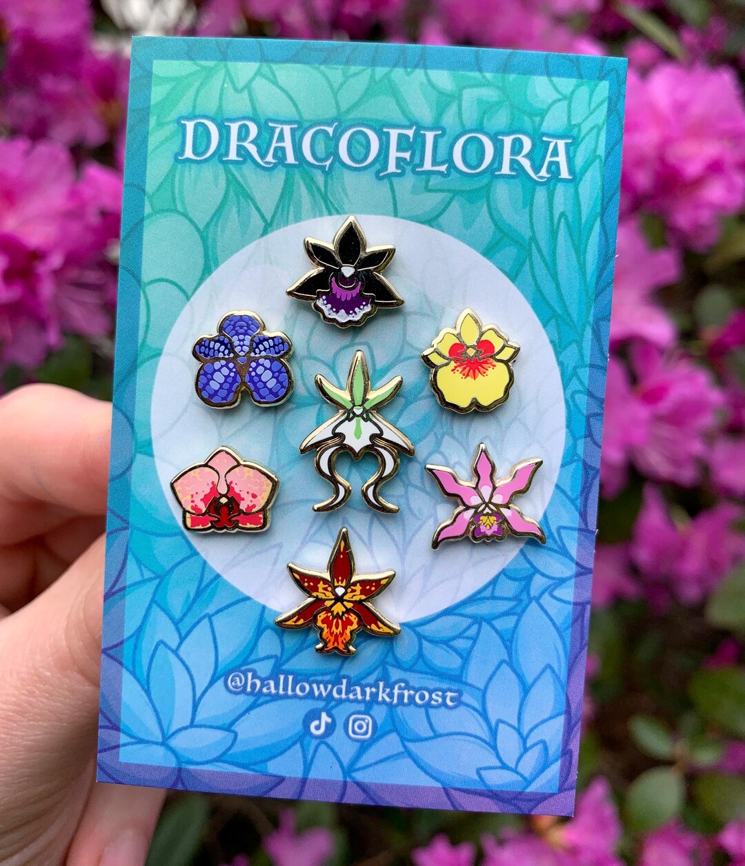 Mini Orchid Enamel Pin Set | Dracoflora Board Fillers Flower Plant ...