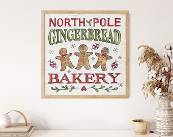 Welcome GINGERBREAD BOY SIGN Winter Season Holiday Plaque Christmas ...