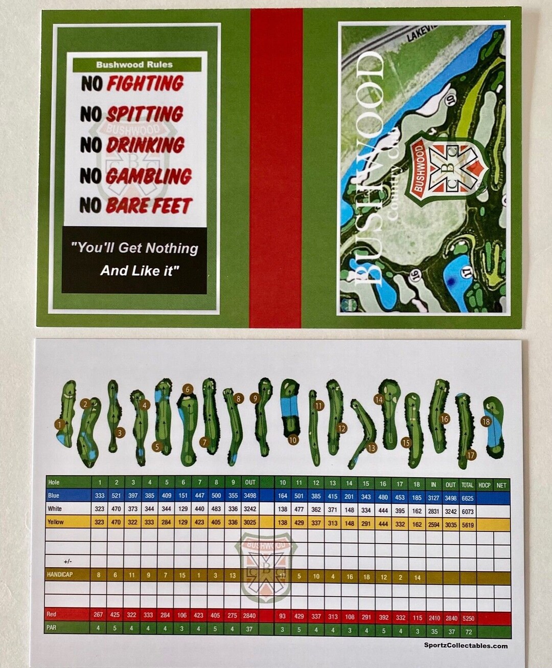 6 Bushwood Country Club - Caddyshack - Golf Course Scorecards - Etsy