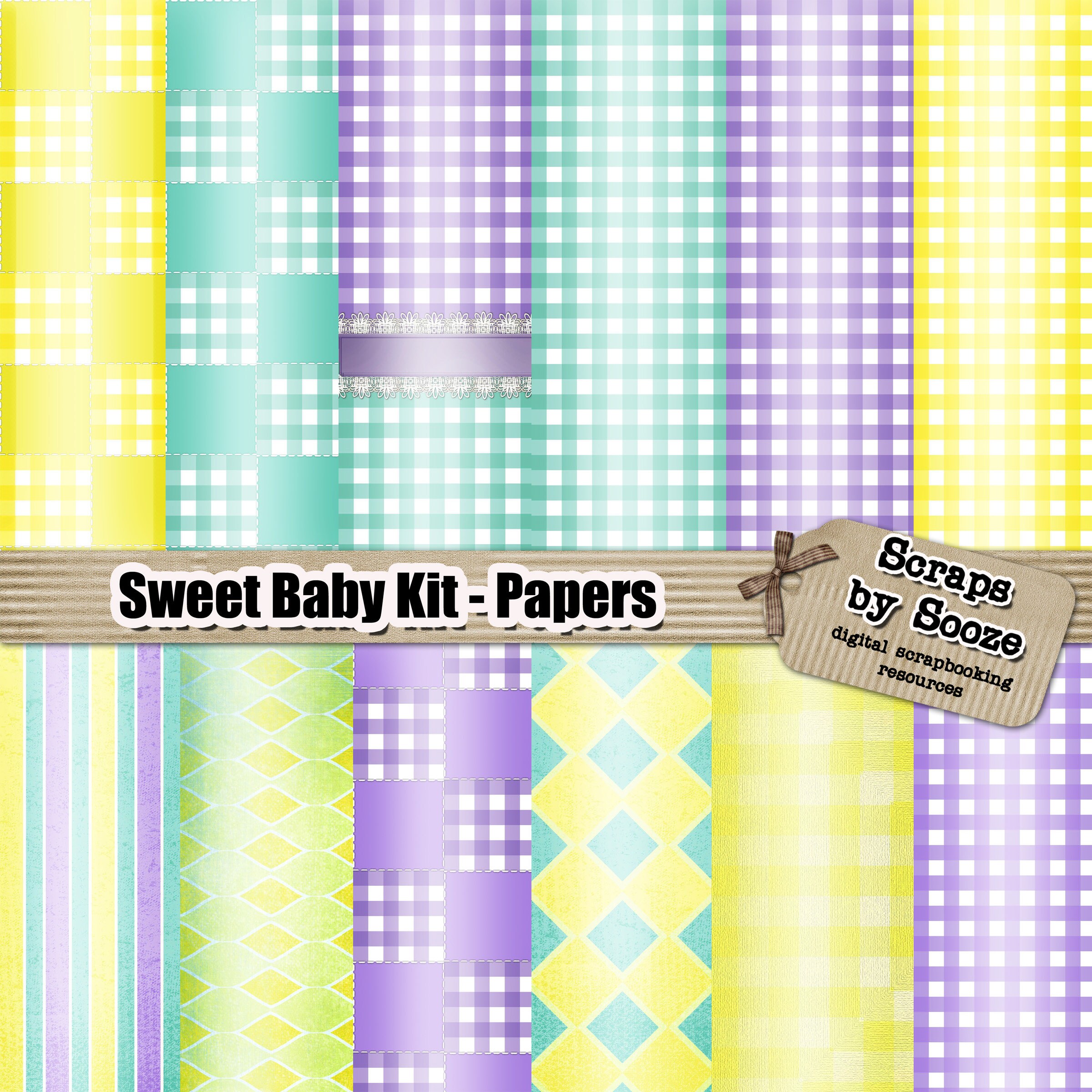 Sweet Baby Digital Scrapbooking Kit Printable Digiscrap Card Making ...
