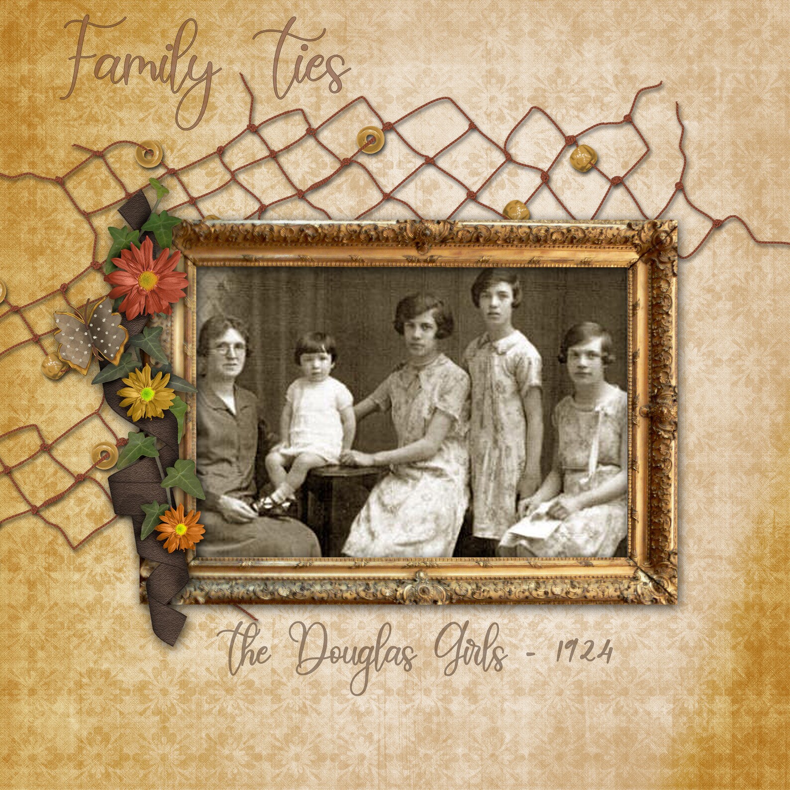 Family Ties Digiscrap Kit Digital Scrapbooking Ancestry Genealogy ...