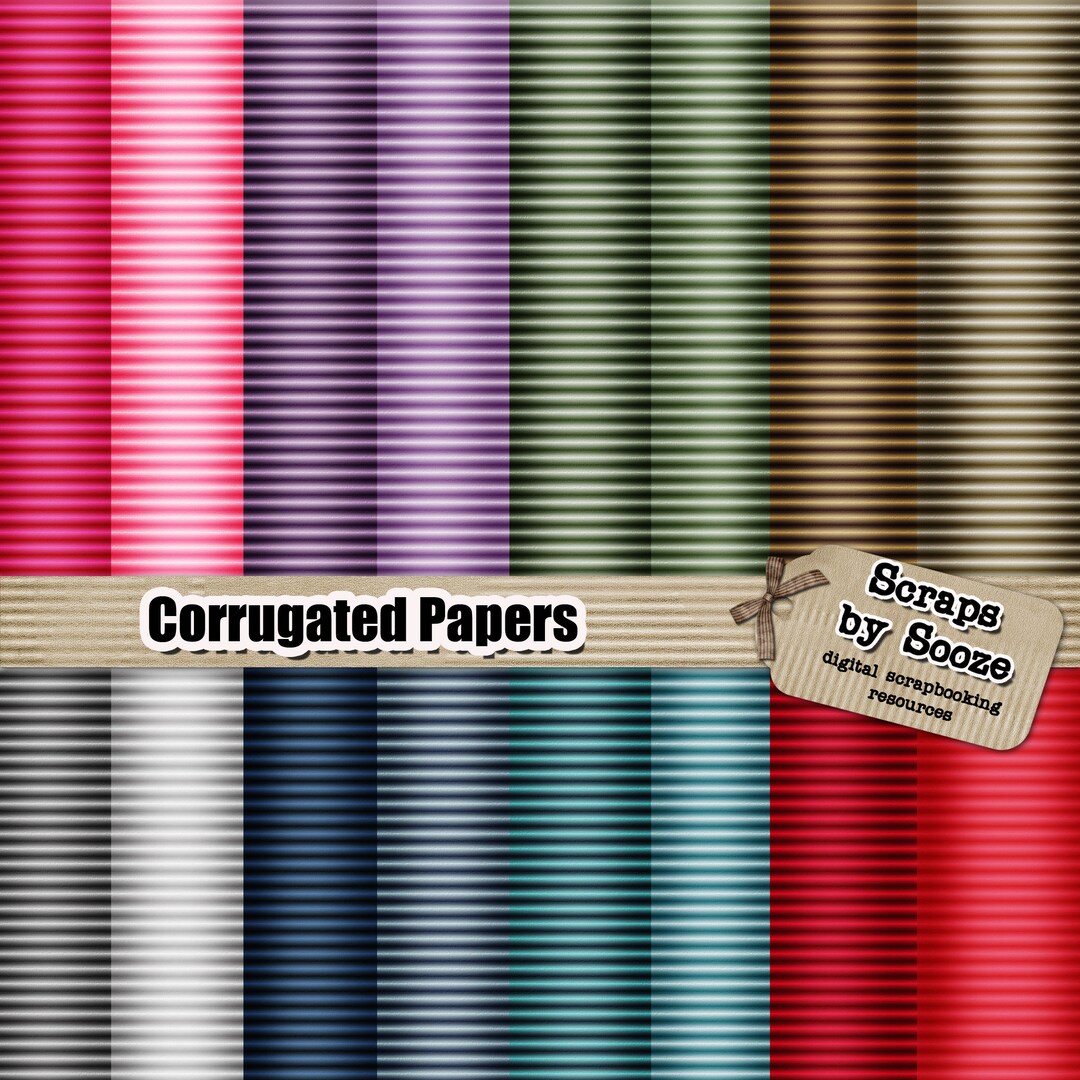 48 Corrugated Papers Digital Scrapbooking Printable Cardboard Digiscrap ...