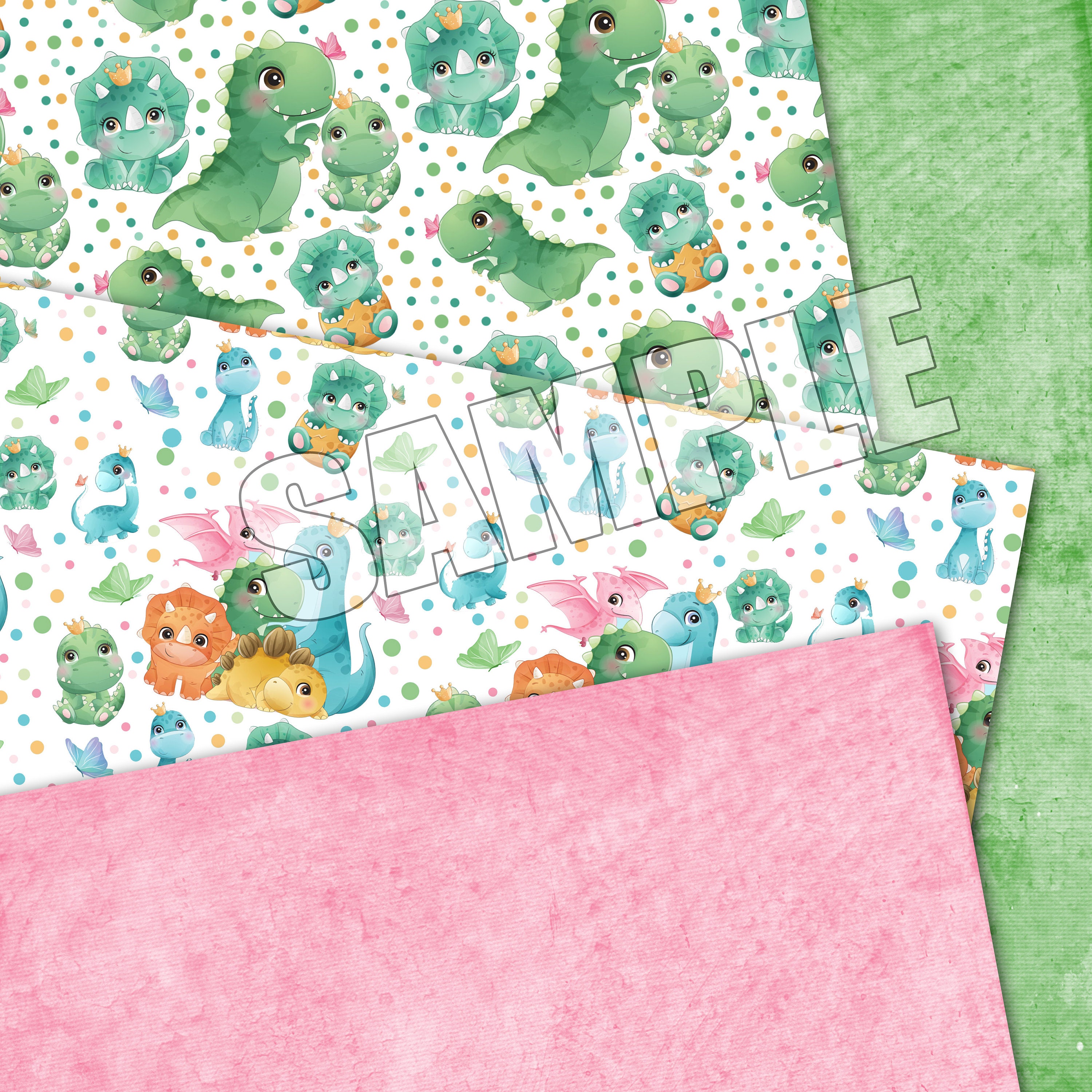 Cute Dinosaurs Digital Paper Pack Printable Digiscrap - Etsy