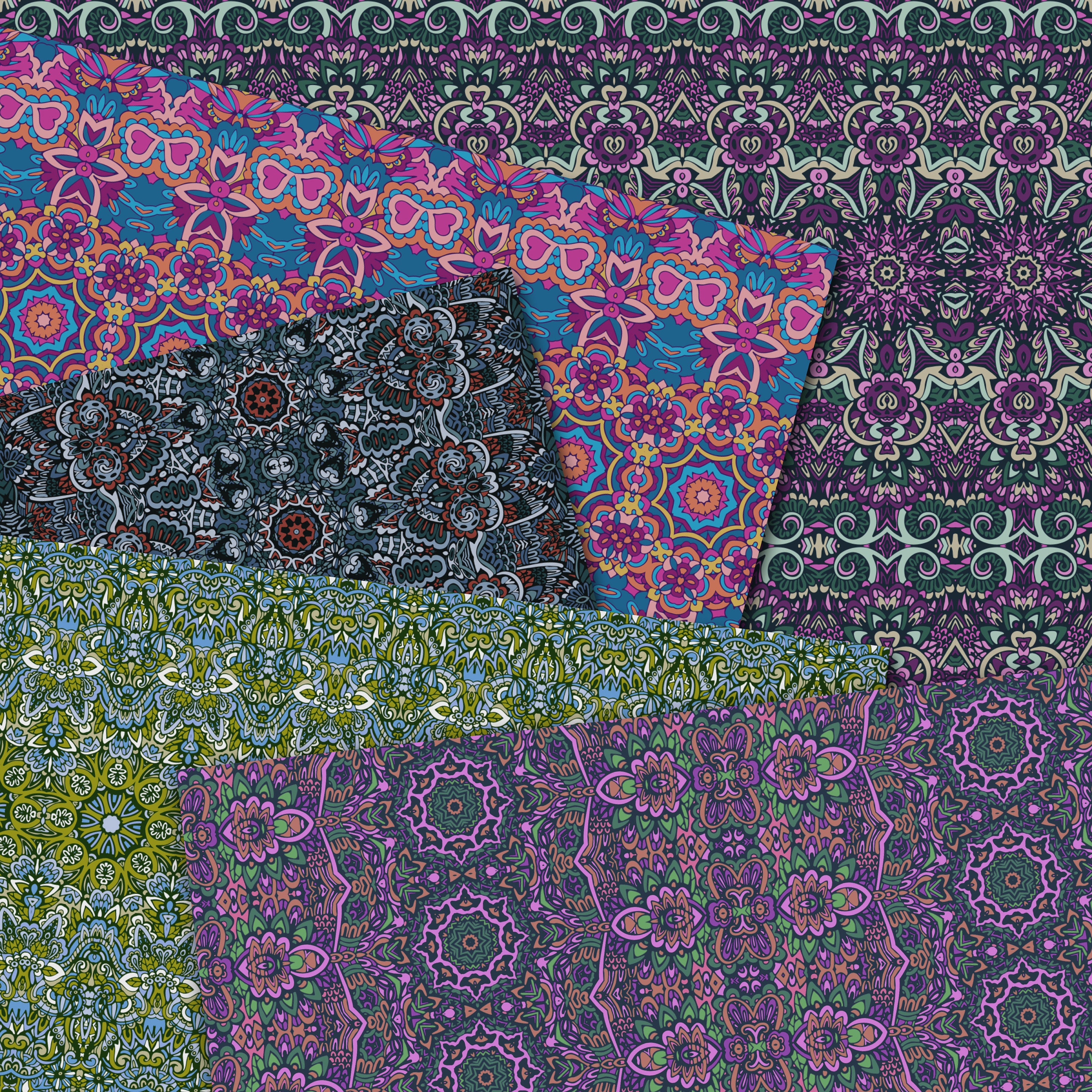 10 Ethnic Patterned Digital Papers Printable - Etsy