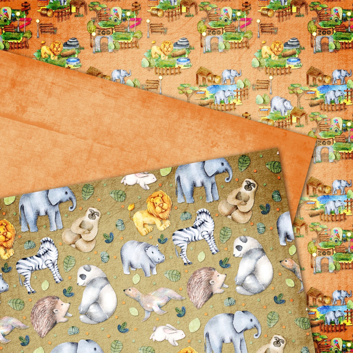 Trip to the Zoo Digiscrap Kit Digital Scrapbooking Printable Animals ...