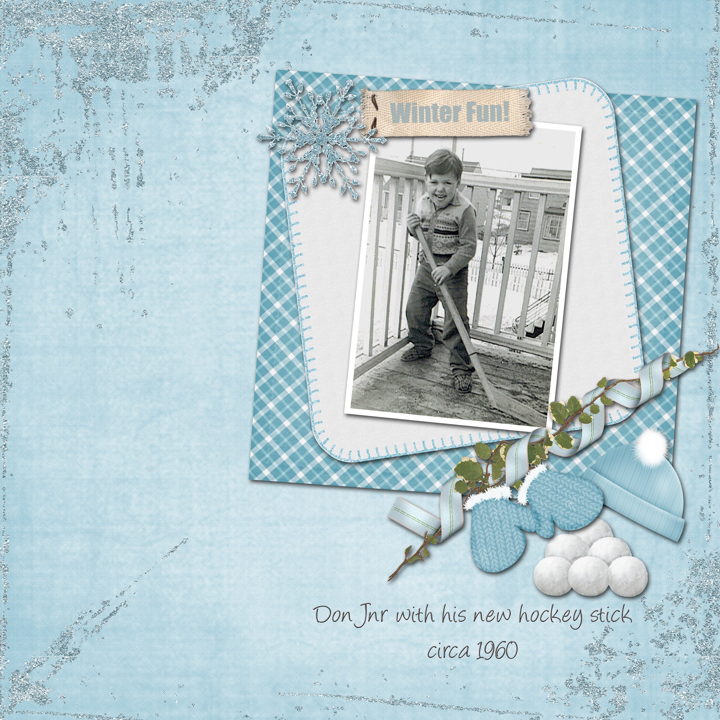 Winter Bling Digiscrap Kit Printable Scrapbooking Snowman Skating ...