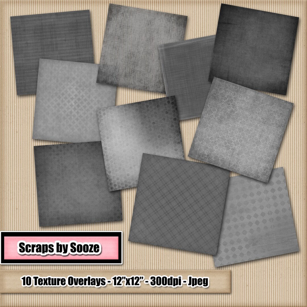 10 Texture Overlays SET 1 Digital Scrapbooking Designer Resource ...