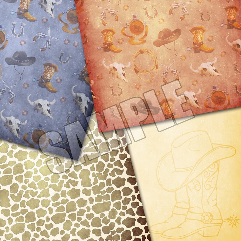Wild West Digital Papers Set 2 Printable Background - Etsy