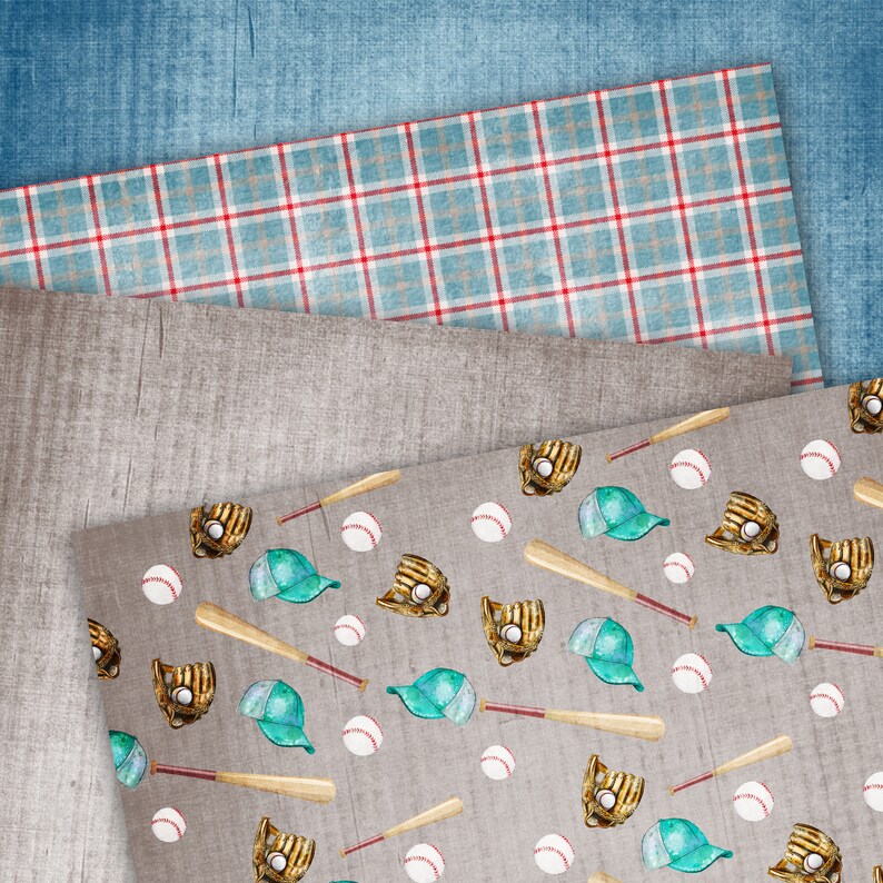 16 Digital Baseball Papers 12x12 3600x3600px 300 Dpi Sports Softball ...