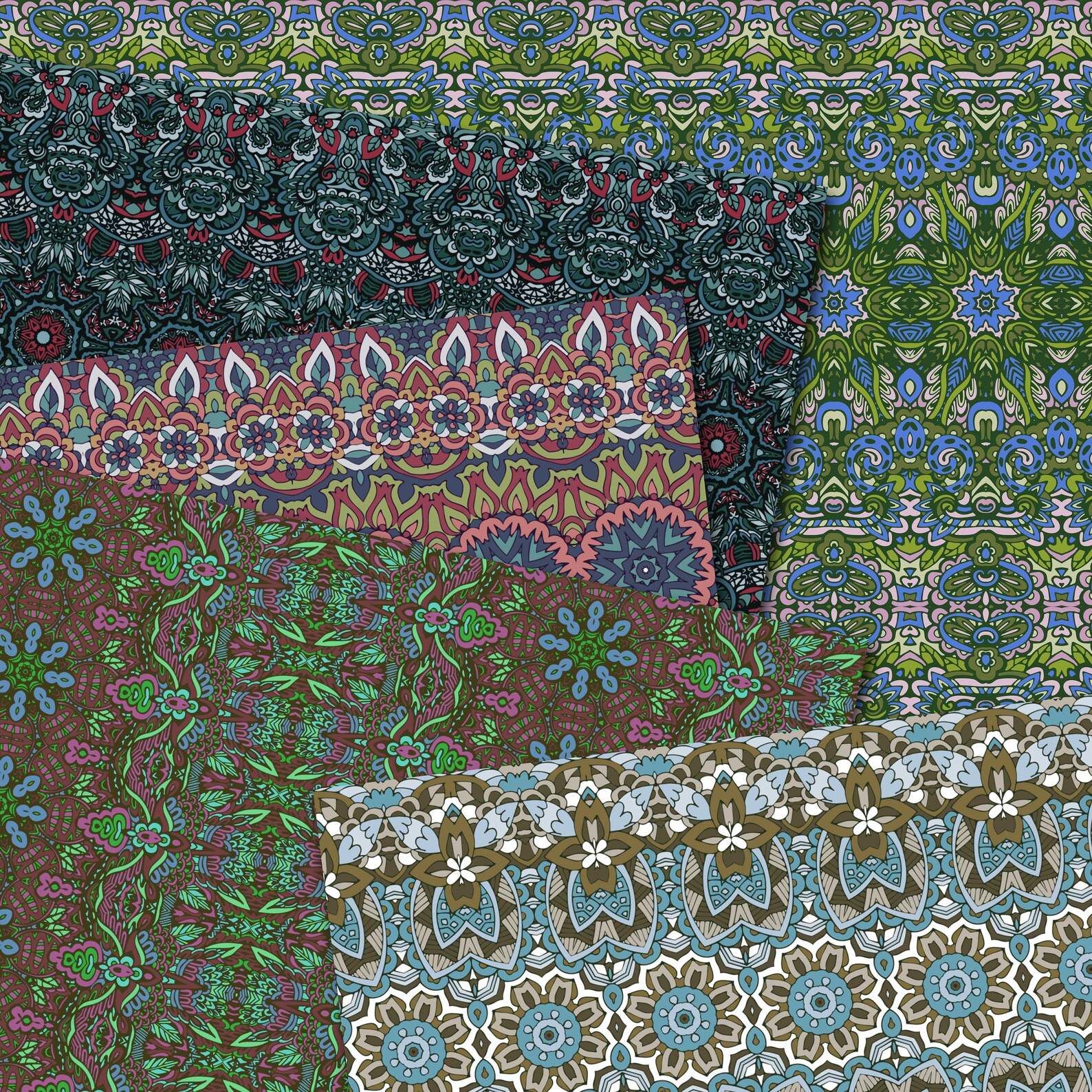 10 Ethnic Patterned Digital Papers Printable - Etsy