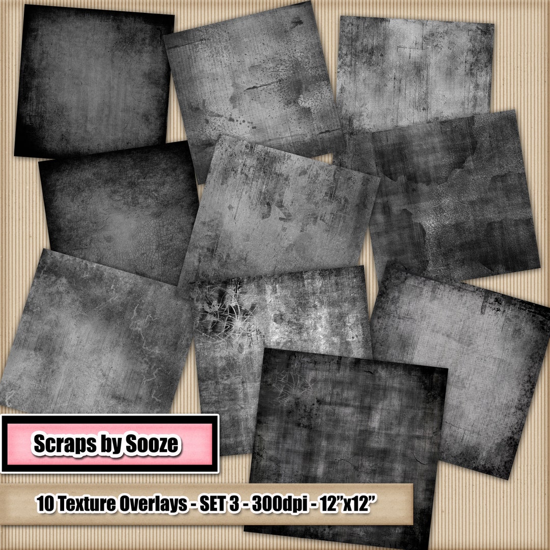 10 Texture Overlays SET 3 Digital Scrapbooking Digiscrap Background ...