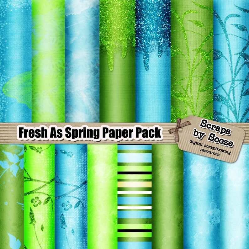 15 Fresh as Spring Digital Papers Printable 300dpi 12x12 Digiscrap ...