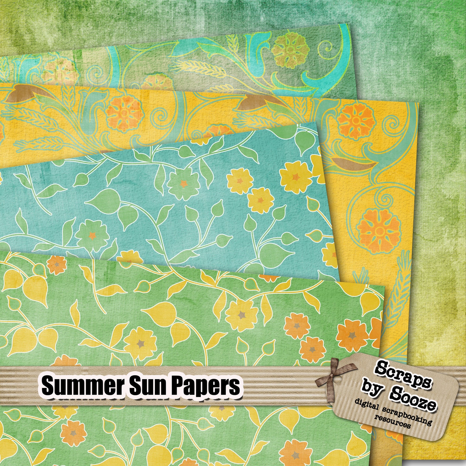 20 Summer Sun Digital Papers Printable Digiscrap - Etsy