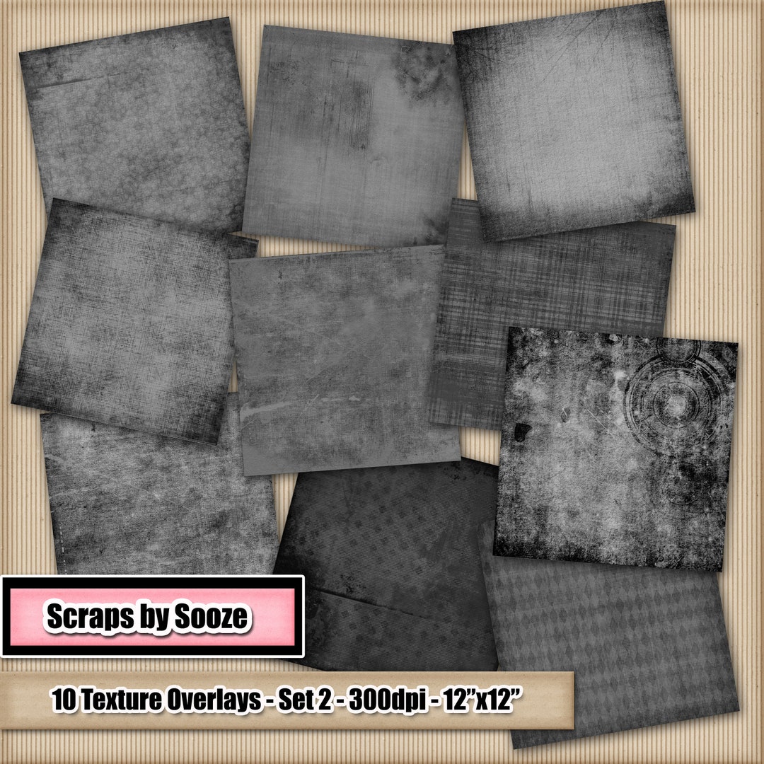 10 Texture Overlays SET 2 Digital Scrapbooking Digiscrap Background ...