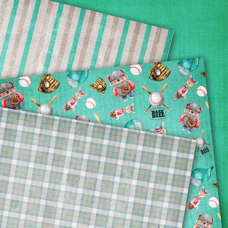 16 Digital Baseball Papers 12x12 3600x3600px 300 Dpi Sports Softball ...